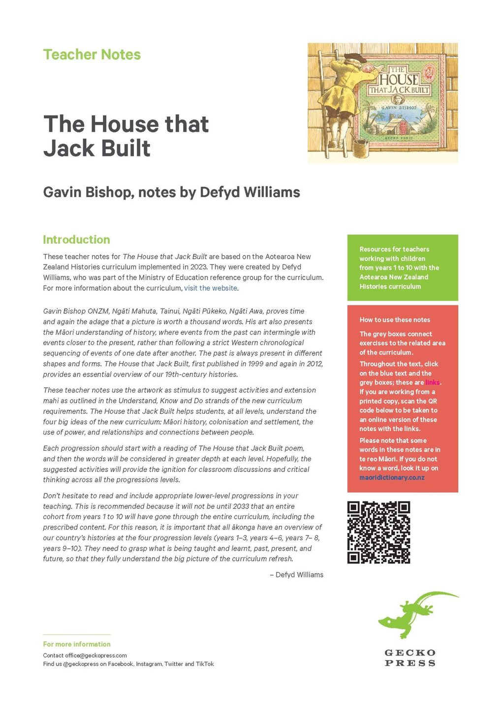 New The House that Jack Built teacher notes | Gecko Press